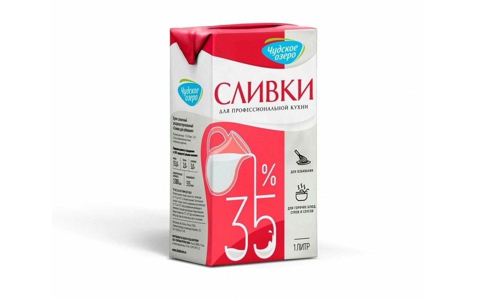 Купить Сливки ЧУДСКОЕ ОЗЕРО ультрапастеризованные 35%, 1 л. в Санкт ...